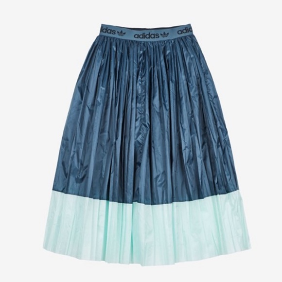 adidas Originals | Skirts | Adidas Originals Pleated Blue Skirt Sz L ...